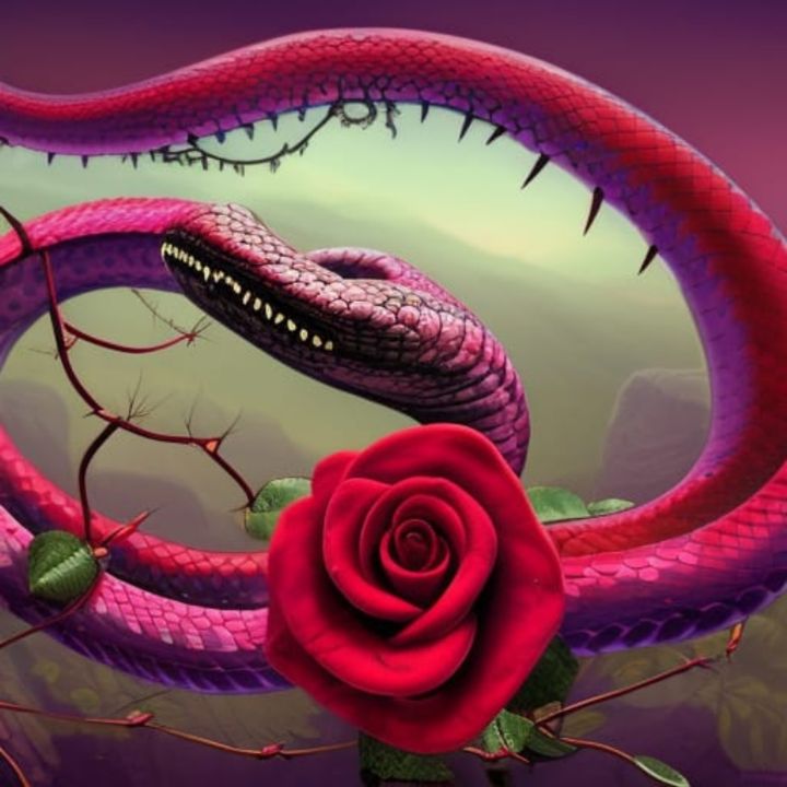 Majestic Serpent Of Roses - Sffx Official - Digital Art & AI, Animals ...