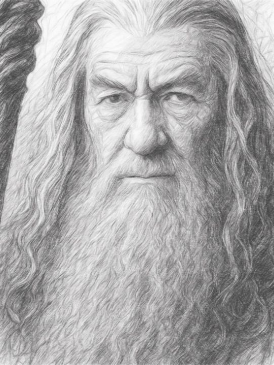 Ian McKellen as Gandalf Portrait - Leon Woods - Drawings & Illustration ...