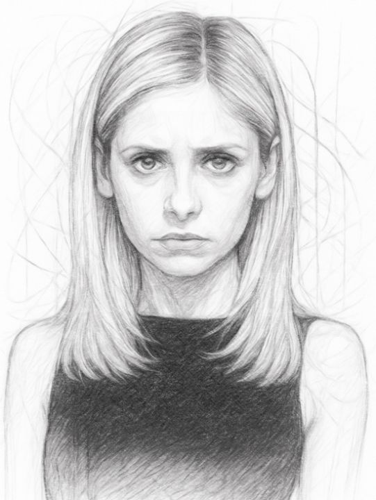 Sarah Michelle Gellar as Buffy - Leon Woods - Drawings & Illustration ...