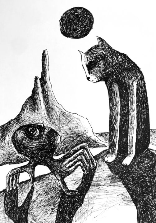 Bow to cat - Melissa Chalhoub's gallery - Drawings & Illustration ...