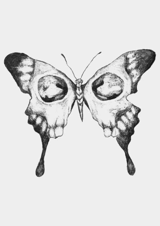butterfly death omen - ink teeth - Drawings & Illustration, Animals ...
