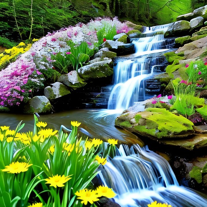 Cool Waterfall - Wachira G - Digital Art & AI, Landscapes & Nature ...