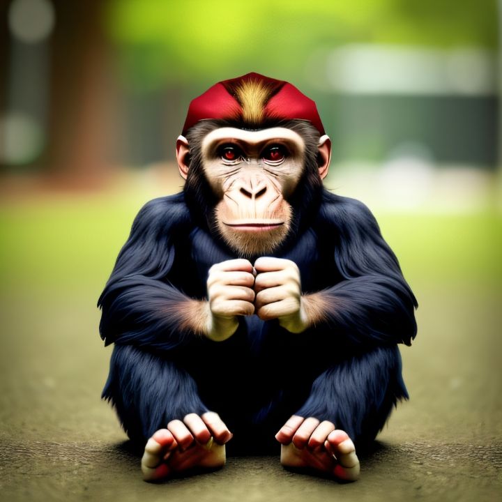 Break time monkey - Wachira G - Digital Art & AI, Animals, Birds ...