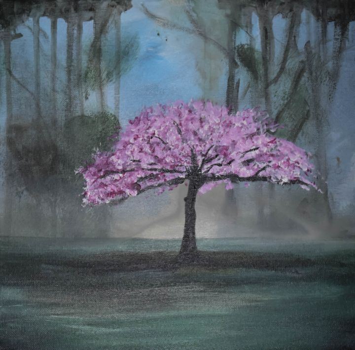 Pink Tree - David Morgan - Paintings & Prints, Landscapes & Nature, Forests, Other Forests - ArtPal