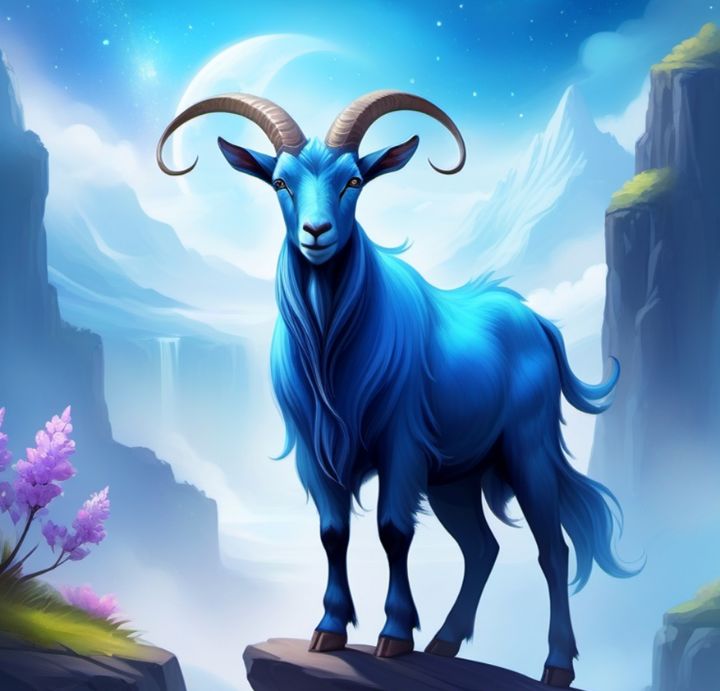 Indigo Goat Serenade - Cne Art - Digital Art & AI, Animals, Birds ...