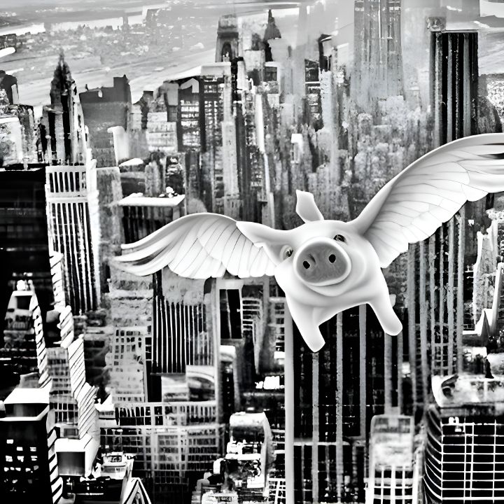 When Pigs Fly over Manhattan - Mark Chrz Paintings, Photos and Digital ...