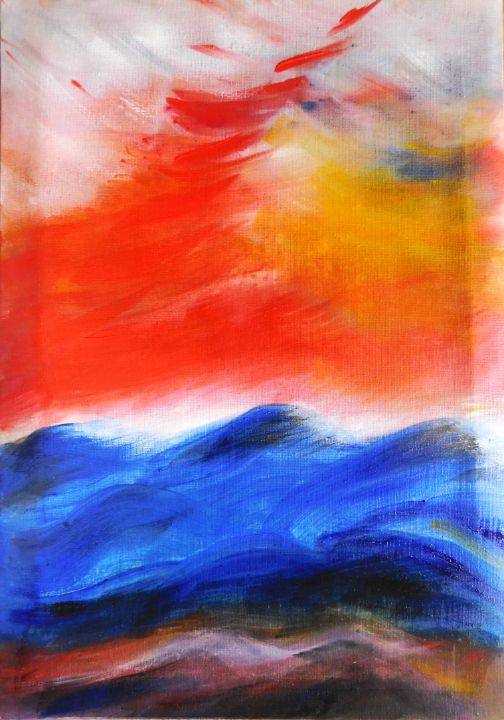 Red Sky, Morning - nalan's paintings - Paintings & Prints, Landscapes ...
