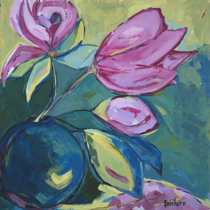 Flor en Fuchsia Cottage - Lola Quintero Art - Paintings & Prints ...